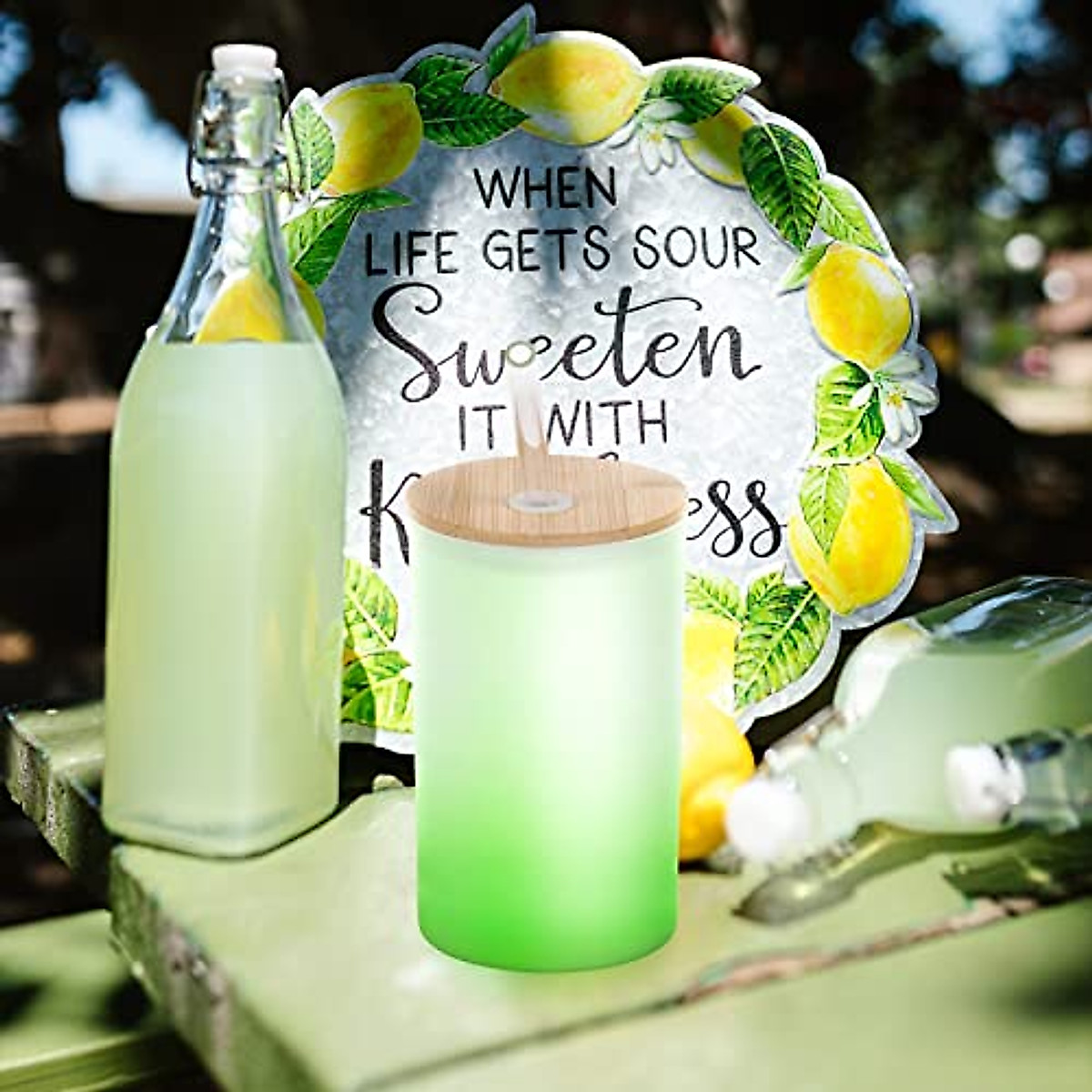 Stamp colour Sublimation Glass Cans Blanks Straight Skinny Tumbler 16 OZ Colorful 5 pcs With Bamboo Lid and Clear Glass Straw for Mug Tumbler Heat Press Machine Iced Coffee,Juice,Soda,Drinks