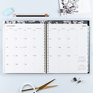 Blue Sky 2023 Weekly and Monthly Planner, January - December, 8.5" x 11", Clear Pocket Cover, Wirebound, Baccara Dark (142082)
