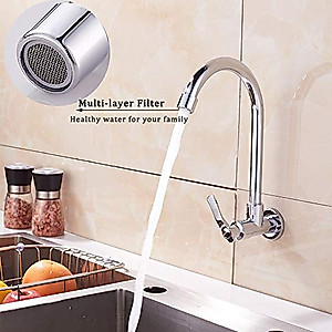 Flexible Swivel Kitchen Sink Faucet with Single Handle,Cold Water Filter Faucet,Wall Mounted
