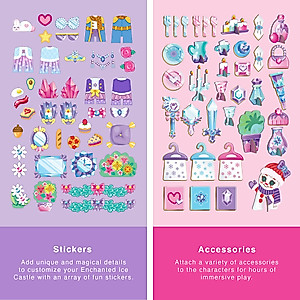 PINXIES Enchanted Ice Castle | Build-Your-Own Magical Kingdom Play Set, Kids 3D Puzzle Toy - STEM Girl Toys Ages 6-7 and Up