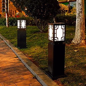 Enlylyog Chinese Style Solar Lawn Lamp Home Yard Hotel Garden Villa Landscape Courtyard Outdoor Waterproof Plug-in Lamp