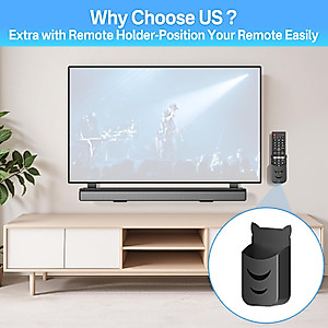 Sound Bar Mounts Under TV for Samsung, Vizio, Bose, LG and More Soundbar TV Mount with Remote Holder - Height Adjustable Soundbar Mounting Bracket Under TVs Hold Up to 35 Lbs
