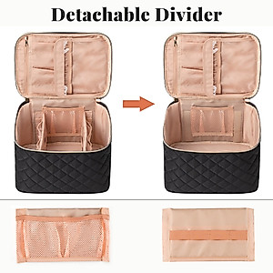 OCHEAL Makeup Bag, Large Travel Cosmetic Bags for Women Washable Make Up Bag Organizer Train Case -Large,Black