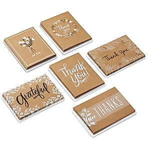 Hallmark Thank You Cards Assortment, Rustic Kraft (48 Thank You Notes with Envelopes), Grey (5STZ1160)