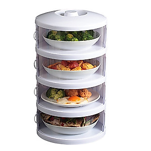 Kitchen Multi-layer Transparent Stackable Cover Insulation Dustproof Anti-Fly Meal Cover Tent Household Collection Covers For Bowls Stretch Indoor Kitchen Outside Extra-large Microwave-oven