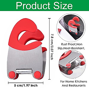 AKOAK 1 Pack Stainless Steel Pot Side Clamp, Hot Spoon Holder, Kitchenware Support Rack, Convenient Kitchen Cooking Organization Tool