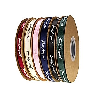 ATRBB 50 Yards 3/8 Inch Wide Just for You Printing Satin Ribbon Perfect for Wedding,Gift Wrapping and Floral Packaging (Black)