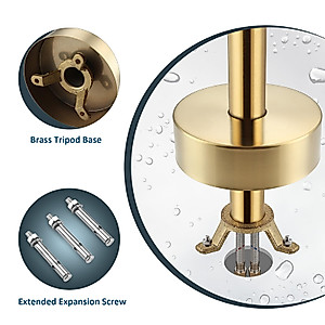 Hideno Freestanding Bathtub Faucet Brushed Gold, Two Function Handle Floor Mount Tub Filler Faucet with Handheld Shower and 360 Degree Swivel Spout (Brushed Gold)