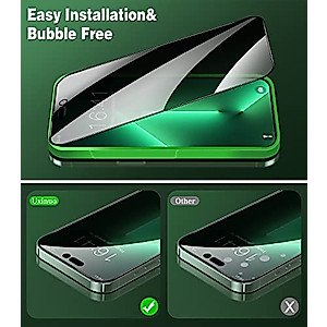 Uxinuo Privacy Screen Protector Compatible for iPhone 14 Pro Max 2022 [6.7 inch Display] 2 Pack Anti Spy Private Tempered Glass [Black]