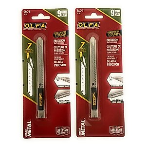 O L F A OLFA 9150US SAC-1 9mm Stainless Steel Auto-Lock Graphics Knife, Silver (6 PACK), (9159)
