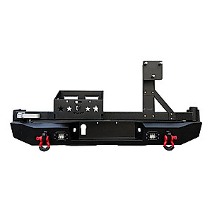 Ronghui Compatible with 2016-2023 3rd Gen Tacoma Rear Bumper with LED Lights and D-Rings and Tire Carrier
