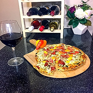 Camco Bamboo Pizza Peel, Charcuterie with Handle - Pizza & Bread Serving or Baking Board | Cutting Board & Serving Tray for Fruit, Vegetables and Cheese - (53000)