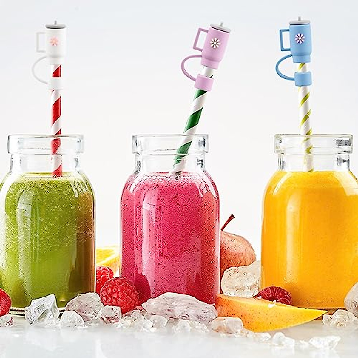 Silicone Spill Stopper for Stanley 40/30 oz The Quencher H2.0 Flowstate Tumbler with Handle for Cup Accessories Include Straw Cover Cap Round Leak Stopper Square Spill Stopper (Version 1.0&2.0-6PCS-B)