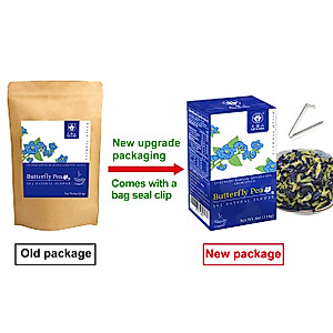 TIAN HU SHAN Butterfly Pea Flower Tea, Butterfly Pea Flowers Loose Leaf, 100% Natural Herbal Tea, 4 Ounce (Pack of 1)