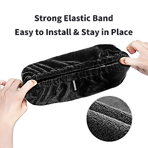 baibu Ergonomic Memory Foam Office Chair Arm Pads, Comfy Black Gaming Armrest Pads for Elbows and Forearms Pressure Relief (Set of 2)