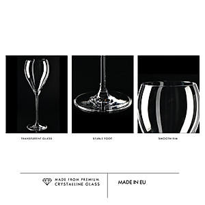 Krosno - Perla Red Wine Glasses 4 x 16.2 oz | Set of 4 | Wedding Gift | Dishwasher Safe | Crystalline Glass | Durable | Scratch Resistant | Gift Idea | Made in Europe