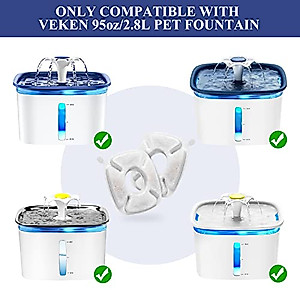 HomeFio 16 Pack Cat Fountain Filter & 16 Pack Replacement Pre-Filter Sponges Compatible with 95oz/2.8L Pet Fountain Cat Water Fountain Filters