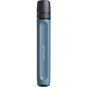 LifeStraw Peak Series Personal Water Filter for Hiking, Camping, Travel, and Emergency Preparedness, 1 Pack, Mountain Blue