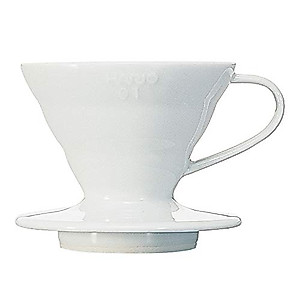 Hario V60 Ceramic Coffee Dripper Pour Over Cone Coffee Maker Size 01, White
