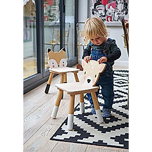 Tender Leaf Toys - Forest Table and Chairs Collections - Adorable Kids Size Art Play Game Table and Chairs - Made with Premium Materials and Craftsmanship for Children 3+ (Forest Deer Chair)