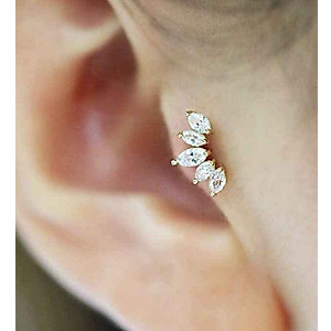 QWALIT Cartilage Earring Cartilage Earrings for Women Helix Piercing Jewelry Tragus Piercing Jewelry Forward Helix Earrings Earrings for Cartilage Piercings Gold