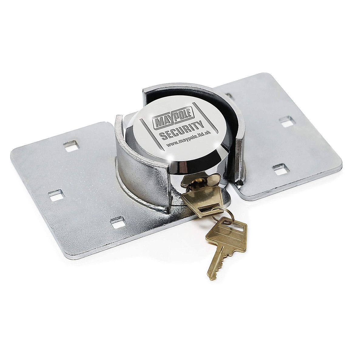 Maypole Heavy Duty Security Lock Suitable for Vans, Sheds & Garages Rust Resistant Chrome 2 kg, Silver