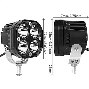 SUFEMOTEC 3Inch Red Led Light Pods, 12V 24V Led Work Lights For Boat Marine fishing Hunting Pickup Truck Tractor Car ATV, Pod 4x4 Off Road Driving Fog Warning Spotlights (Pack of 2)