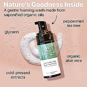 Foaming Face Wash - Peppermint Tea Tree Foaming Cleanser, Made with Hydrating Ingredients, Acne Face Wash for Women & Mens, Men Face Wash for Acne, Acne Cleanser, Natural Face Wash For Oily Skin