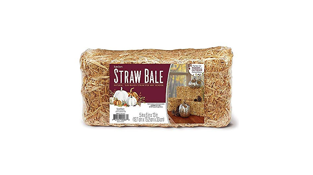 FloraCraft Decorative Straw Bale for Rustic Décor