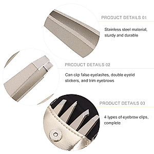ARTIBETTER 4pcs Mini Eyebrow Clip Salon Eyebrow Clip Eyebrow Makeup Supplies Professional Eyebrow Stainless Steel Eyebrow Trimmer Nail Art Supplies Brow Hairpin Hair Removal Pu Miss