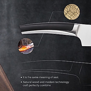 Hanmaster Chef Knife, 8-inch German Steel Sharp Chefs Knife with Non-slip Handle, Ideal Comfortable Grip Kitchen Knife for Home and Restaurants.