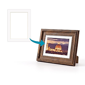 ZBEIVAN 5x7 White Picture Mats with Core Bevel Cut Frame Mattes for 4x6 Pictures- Pack of 12