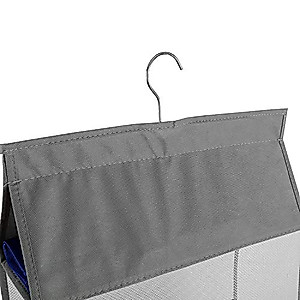 Jucoan 2 Pack Detachable Hanging Handbag Purse Organizer for Closet, Breathable Mesh Purse Storage Holder with 4 Large Mesh Shelves for Wardrobe Closet, 52”X 15.8”, Grey