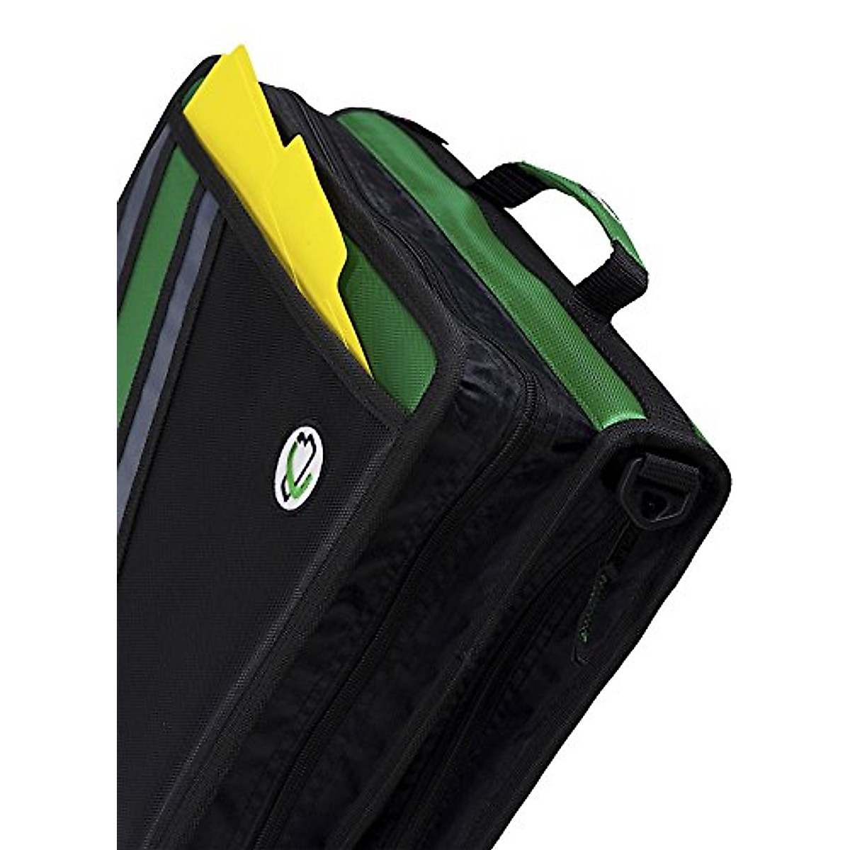 Case-it The Z Shape Zipper Binder - Two Binders in One - Double Sided 1.5 Inch D-Ring - Multiple Pockets - 500 Page Capacity - Comes with Shoulder Strap, Black Z-176