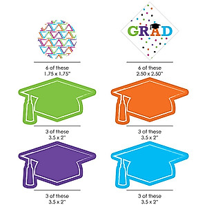 Big Dot of Happiness Hats Off Grad - DIY Shaped Graduation Party Cut-Outs - 24 Count