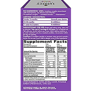 Zarbee's Naturals Complete Baby Cough Syrup Immune with Agave/Thyme & Elderberry, 2 Fl Oz (Pack of 1)