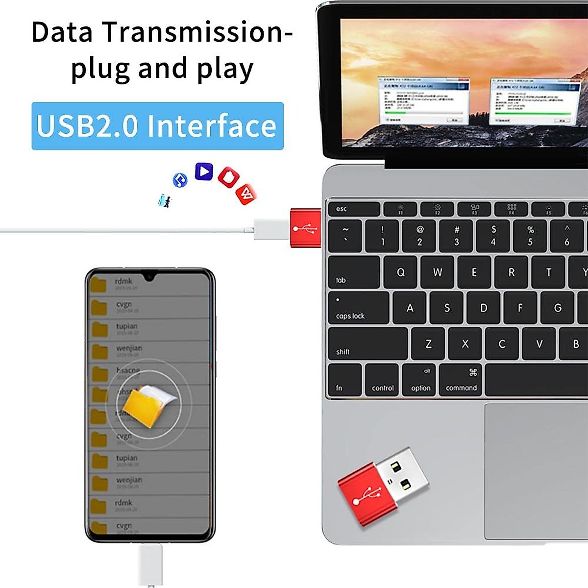BoxWave Adapter Compatible with Chuwi Hi10 Air - USB-A to C PortChanger (5-Pack), USB Type-C OTG USB-A Convert Charging Data for Chuwi Hi10 Air - Metallic Silver