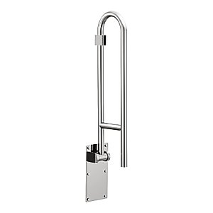 Moen Stainless Steel Bathroom Safety 30-Inch Flip-Up Screw-In Bathroom Grab Bar with Textured Grip for Handicapped or Seniors, R8960FD