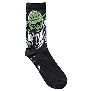 STAR WARS Darth Vader and Yoda Men's Crew Socks 2 Pair Pack Shoe Size 6-12