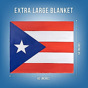 Puerto Rico Flag Throw Blanket, Super-Soft Extra-Large Puerto Rican Flag Blanket for Men, Women, Teens and Children, Cute Fleece Puerto Rico Blanket (50in x 60in) Warm and Cozy Throw for Bed or Couch