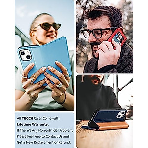 TUCCH Case Wallet for iPhone 14 6.1", [3 Card Holder] Slots Folio PU Leather Cover, [RFID Blocking] Stand Flip Case with [TPU Shockproof Interior Case] Compatible with iPhone 14 2022, Classic Black