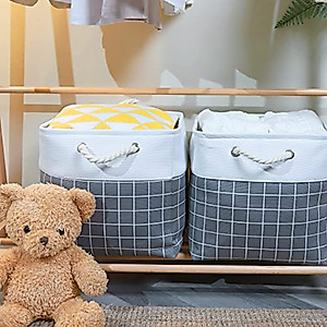 Kerhouze Cube Storage Organizer Bins 13 Inch Cube Storage Bins Collapsible Storage Baskets for Shelves Cabinet Laundry Room Bathroom