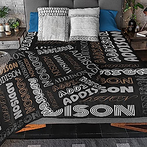 Seamaid Personalized Blanket with Name Custom Baby Blanket for Boy Girl Customized Name Blankets for Adults Custom Name Gifts for Christmas Thanksgiving Birthday Valentines Day (60''x80'')