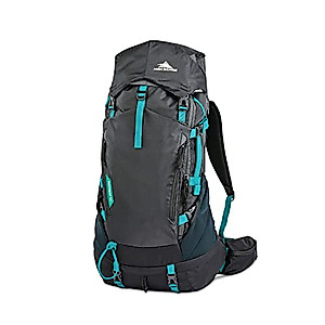 High Sierra Pathway 2.0 Backpack with Hydration Storage Sleeve, for Hiking, Biking, Camping, Traveling, Black, 60L