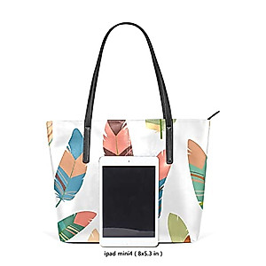 senya Multicolor Feather Handbags Shoulder Bags Leather Crossbody Handbag for Women Tote Satchel
