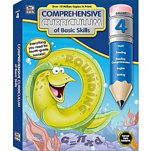 Thinking Kids Comprehensive Curriculum of Basic Skills 4th Grade Workbooks All Subject for Ages 9-10, Math, Reading Comprehension, Grammar, Geometry and More, Grade 4 Workbooks (544 pgs)