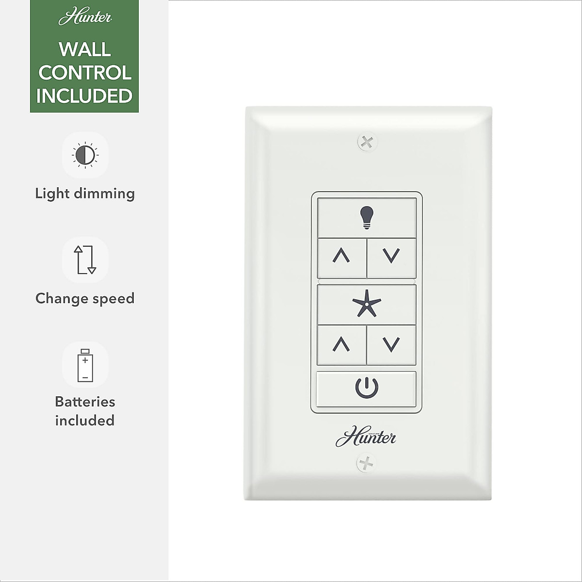 Hunter Tunley Indoor Ceiling Fan with LED Light and Wall Control, 12", Brushed Nickel