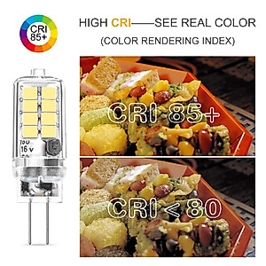 Umleeddlt G4 LED Bulb 3W Equivalent to 20W 30W Halogen Bulbs, Daylight White 6000K 360° Beam Angle AC/DC 12V G4 Bi-Pin LED Light Lamp, Not Dimmable,10 Pack