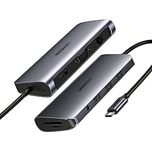 SXYLTNX USB C Hub 10 in 1 USB Type C to HDMI 4K USB 3.0 VGA PD 3.5mm Full Function Hub