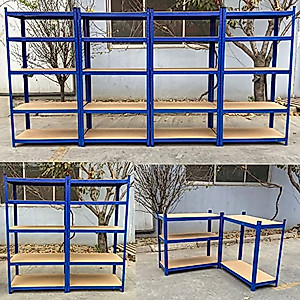 5-Tier Meta Garage Shelving,Heavy Duty Storage Shelves for Garage Storage,875kg Capacity Adjustable Metal Shelves for Storage Shelving, Heavy Duty Shelving, Industrial Storage Racks,148x70x30cm